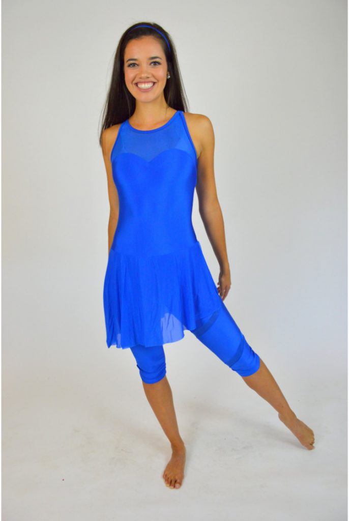 ROYAL BLUE SKIRTED UNITARD - The Costume Closet